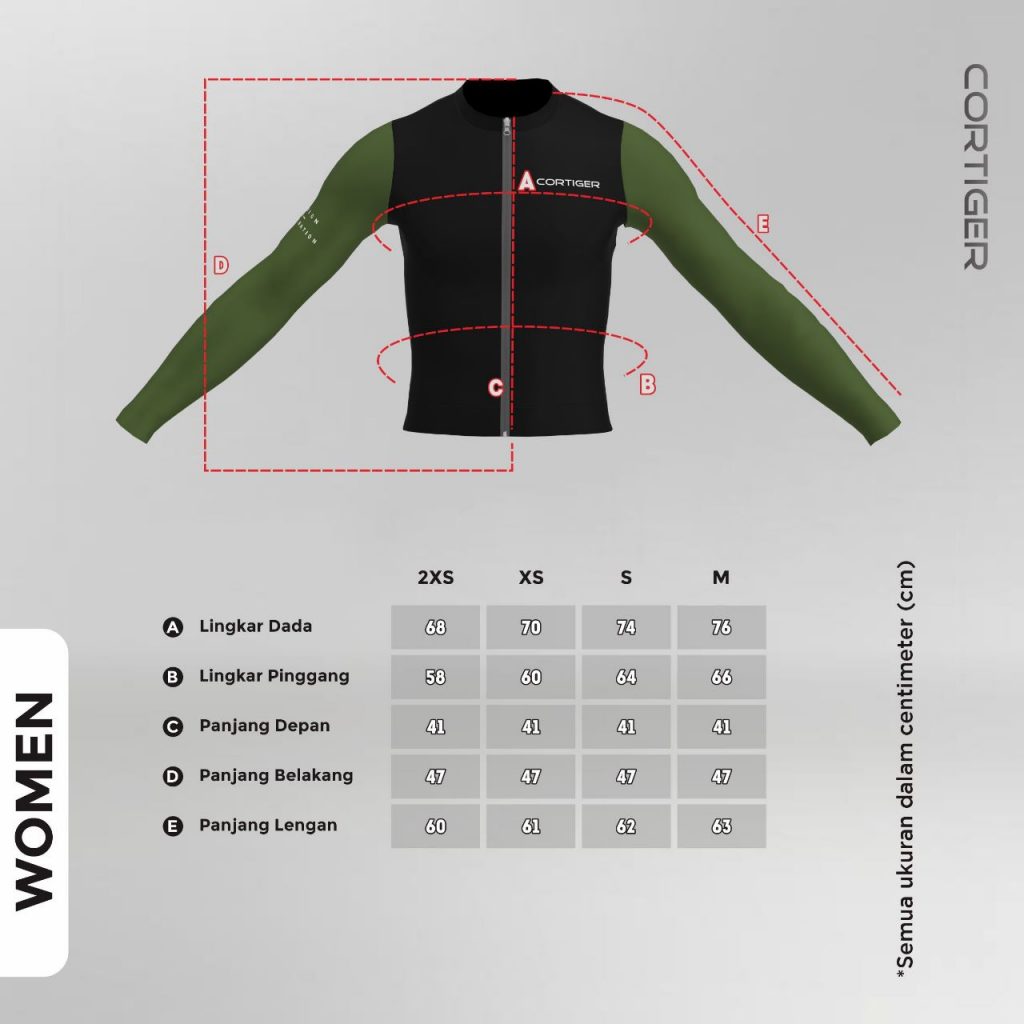 Size Guide - Cortiger Sportswear